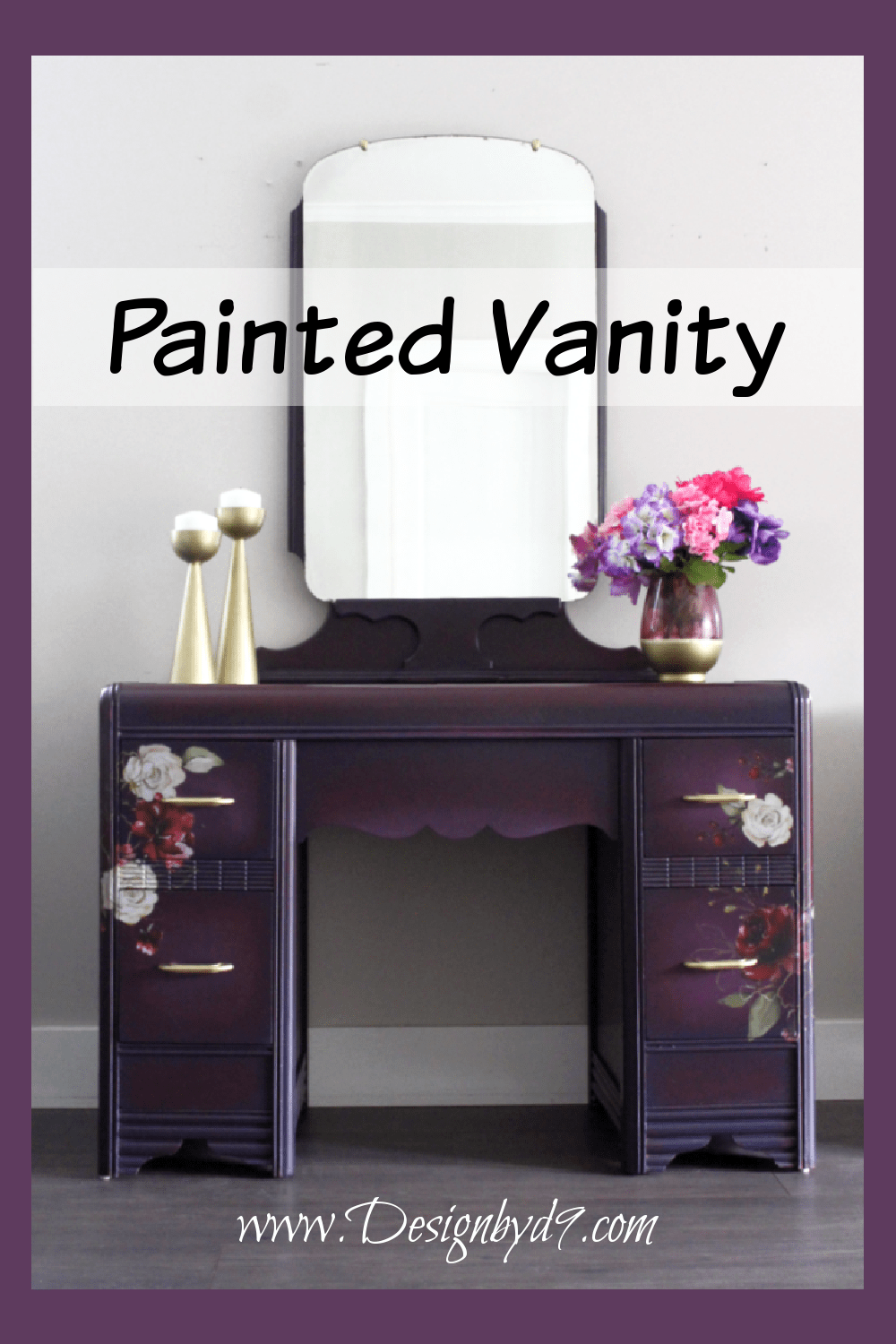Purple Vanity Makeover - Design by D9