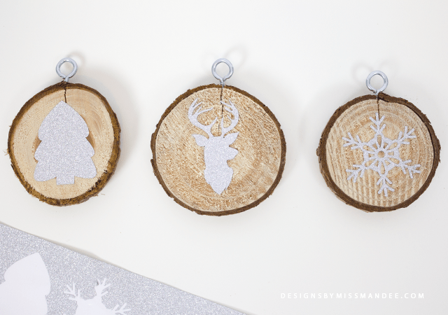 Wood Slice Ornaments - "Elfing" Gift - Designs By Miss Mandee