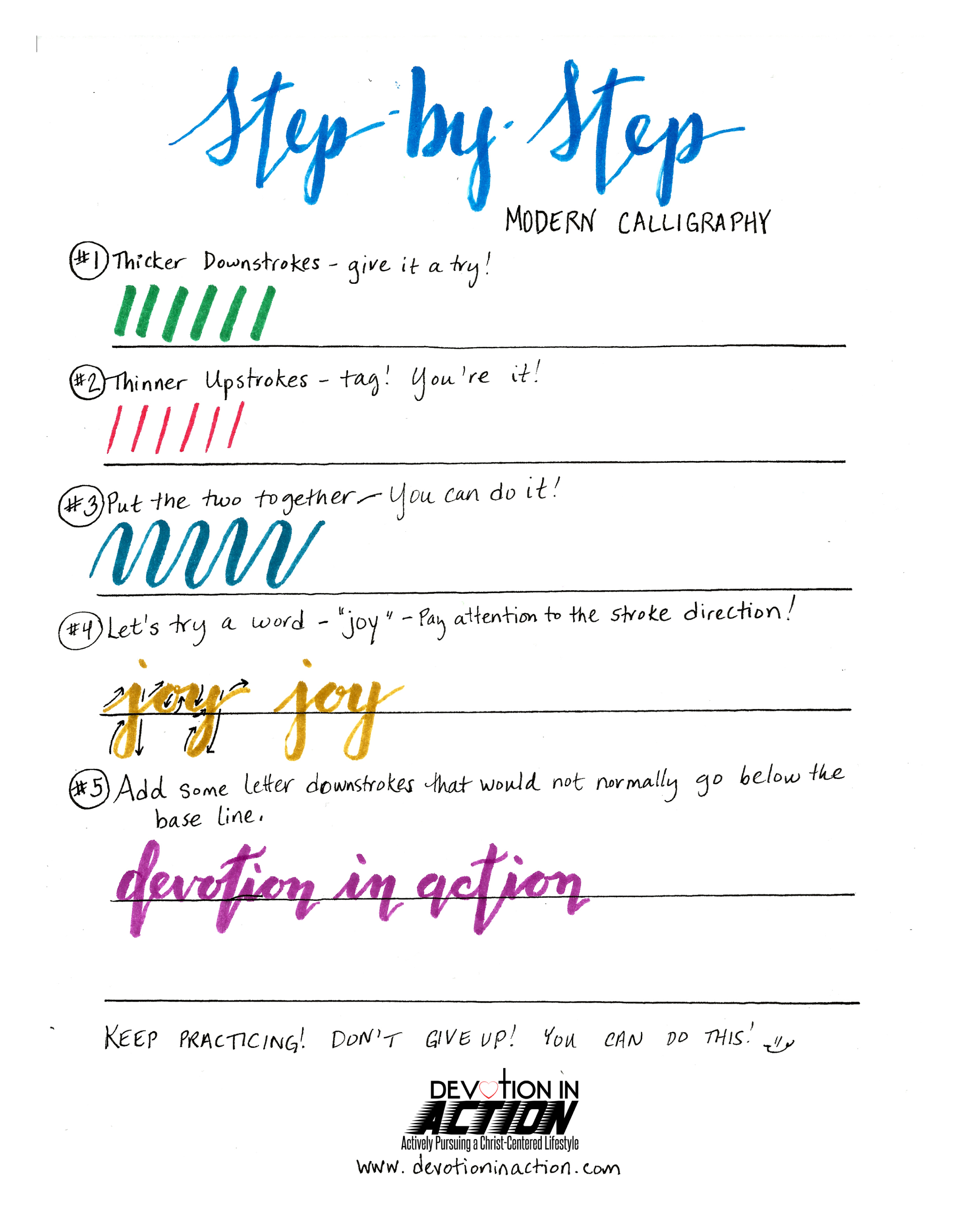 Modern Calligraphy Tutorial - Devotion in Action