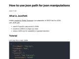 How To Use Json Path For Json Manipulations