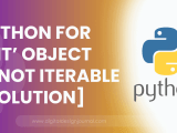 Python For Int Object Is Not Iterable Solution