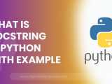 What Is Docstring In Python With Example