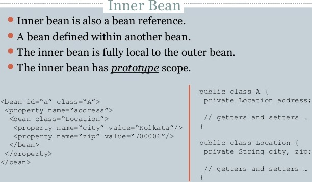 Injecting Inner Beans In Spring With Example Dinesh On Java