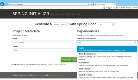 Spring Boot Initializr Web Interface and Examples - Dinesh on Java