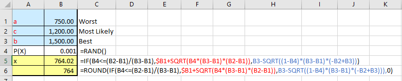 "Easy" Excel Inverse Triangular Distribution for Monte Carlo ...