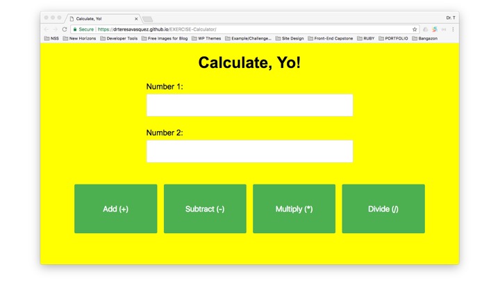 GitHub - drteresavasquez/EXERCISE-Calculator: TASK: Create an interactive HTML page that allows ...