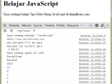 Pengertian Tipe Data String Dan Operator String Javascript Duniailkom