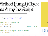 Tutorial Belajar Javascript Mengenal Method Fungsi Objek Tipe Data