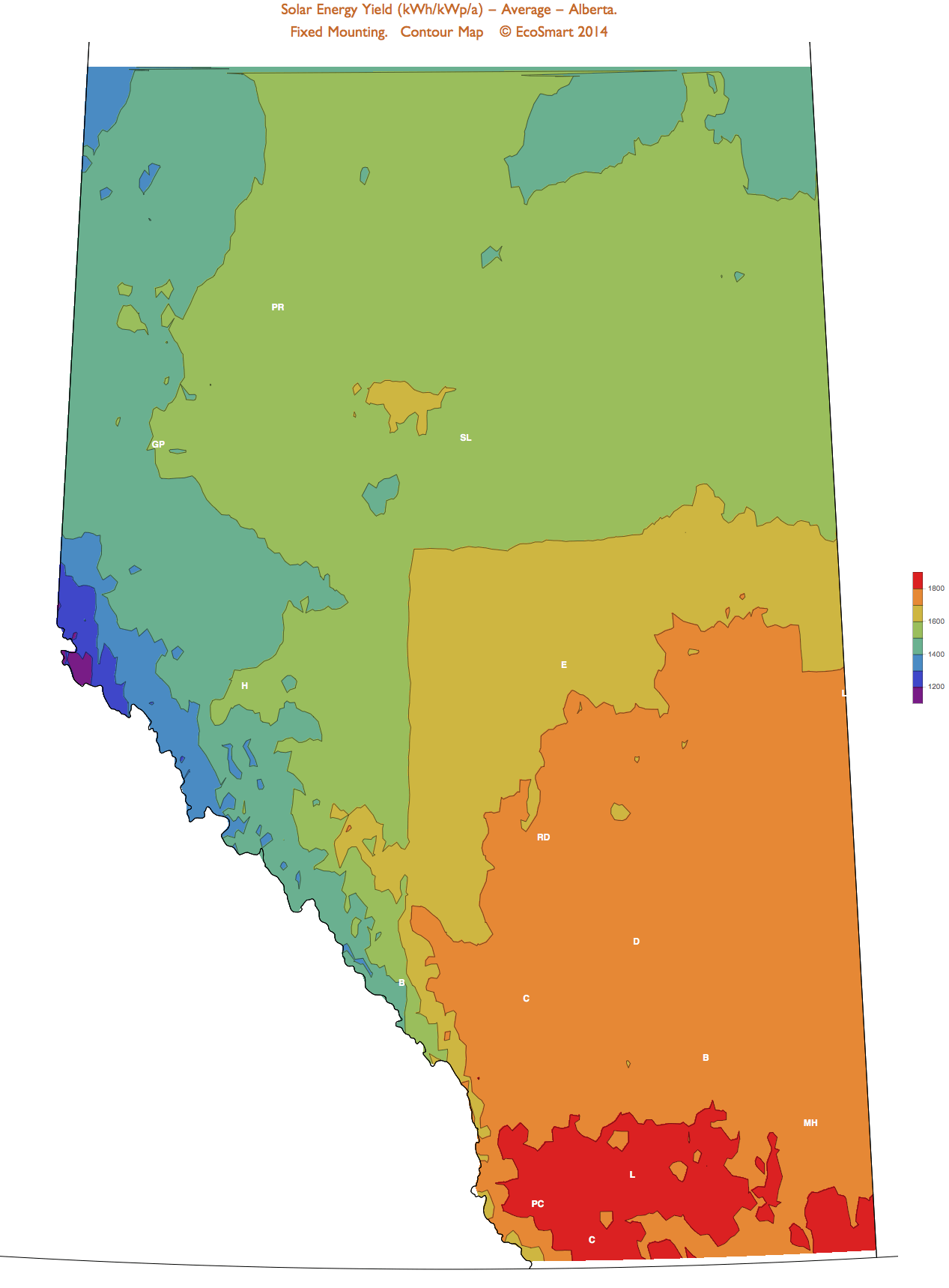 Solar Energy Maps of Canada – EcoSmart Sun
