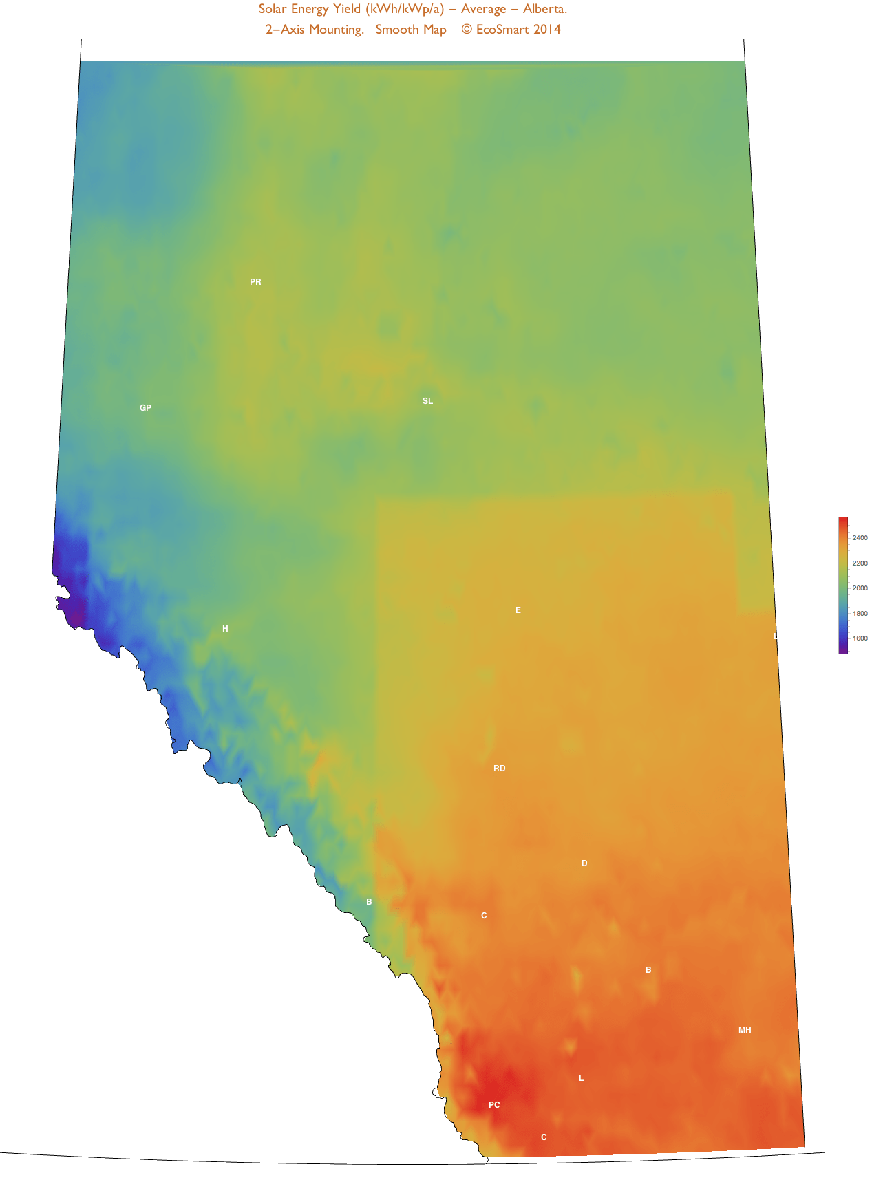 Solar Energy Maps of Canada – EcoSmart Sun