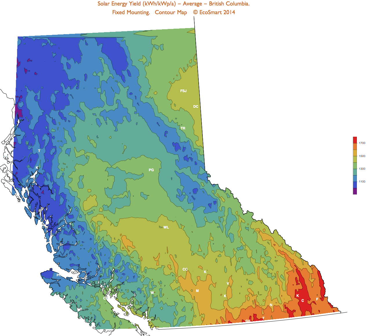 Solar Energy Maps of Canada – EcoSmart Sun