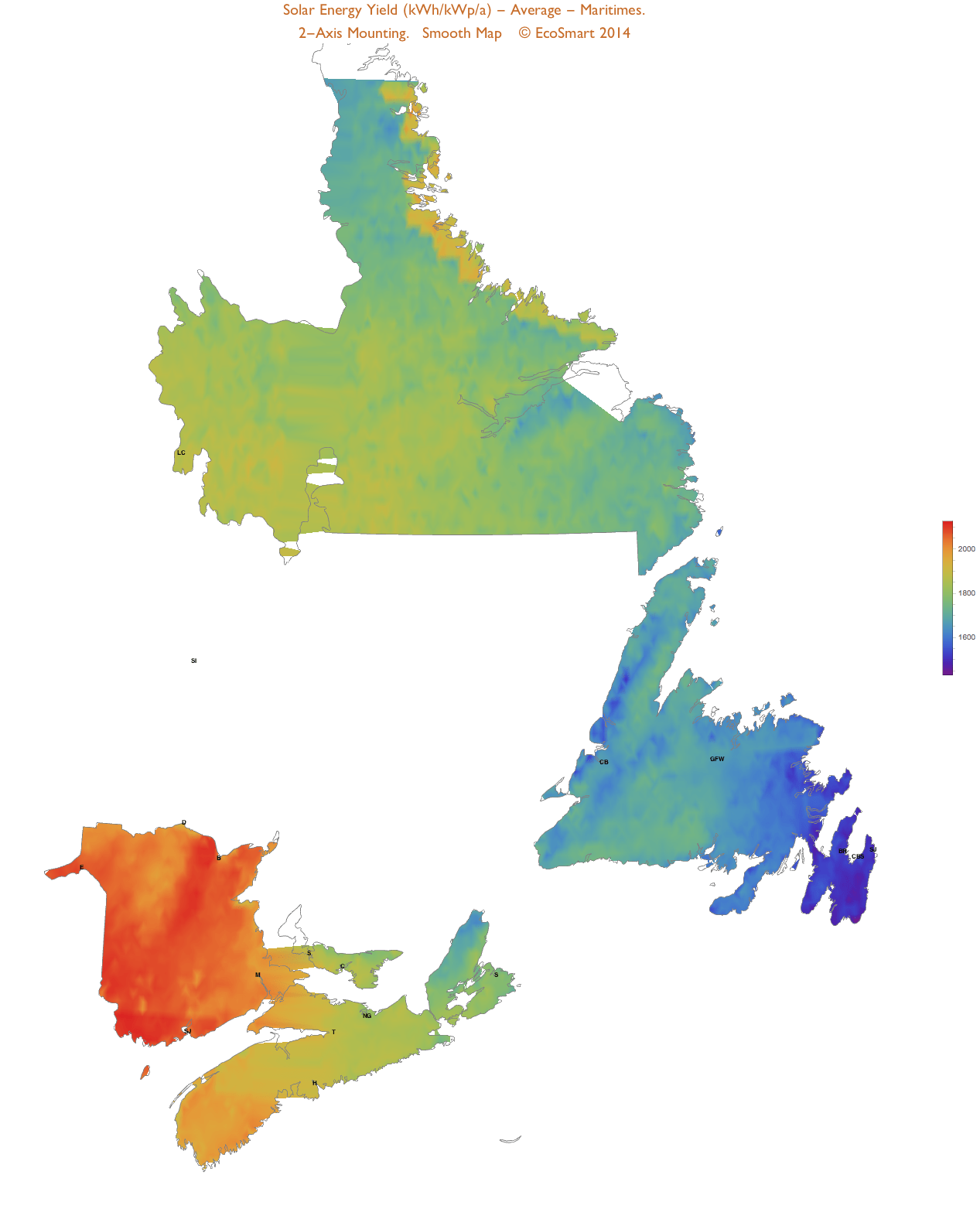 Solar Energy Maps of Canada – EcoSmart Sun