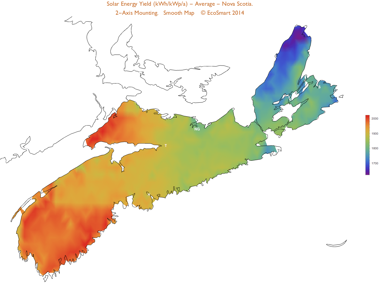 Solar Energy Maps of Canada – EcoSmart Sun