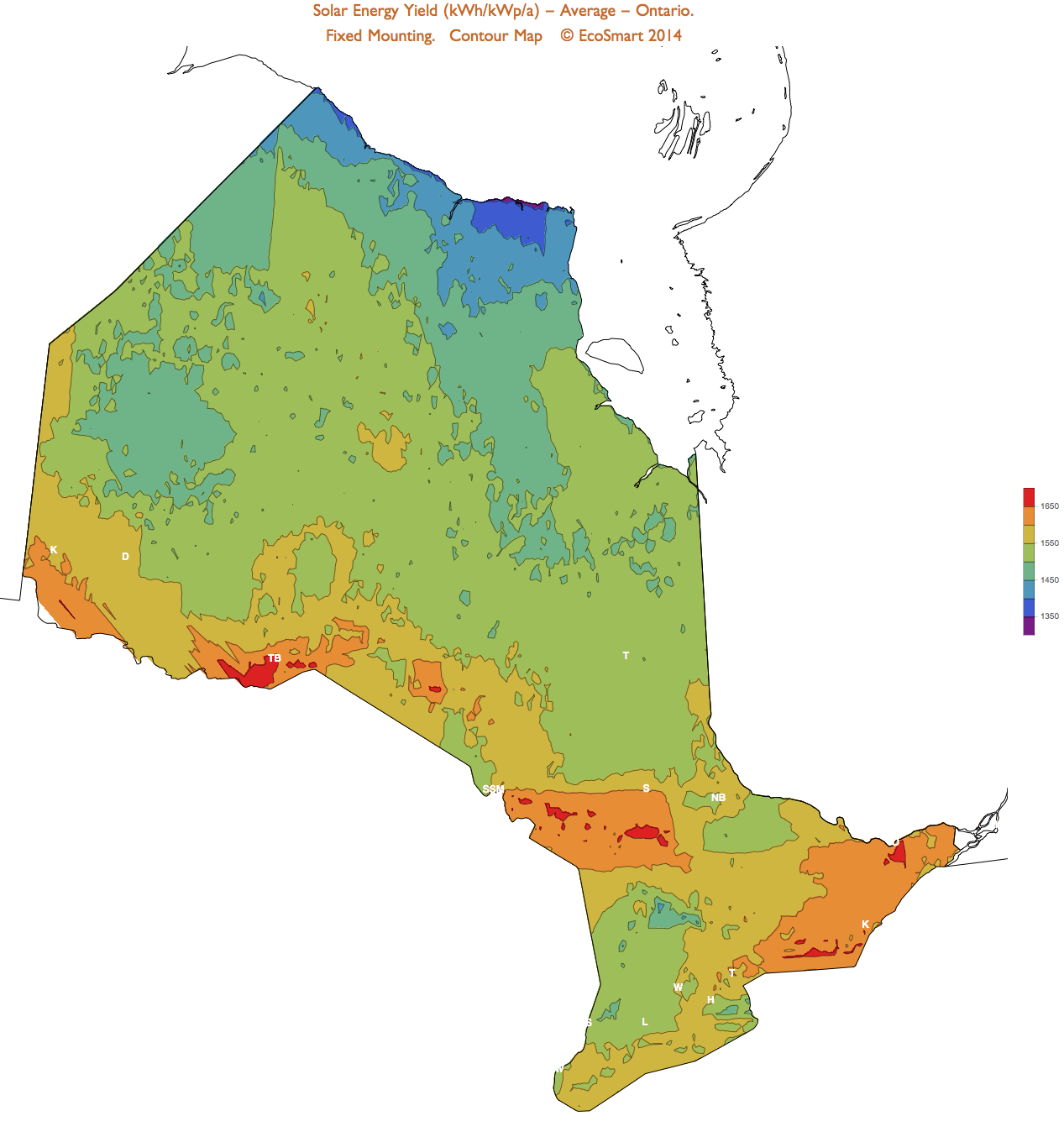 Solar Energy Maps of Canada – EcoSmart Sun