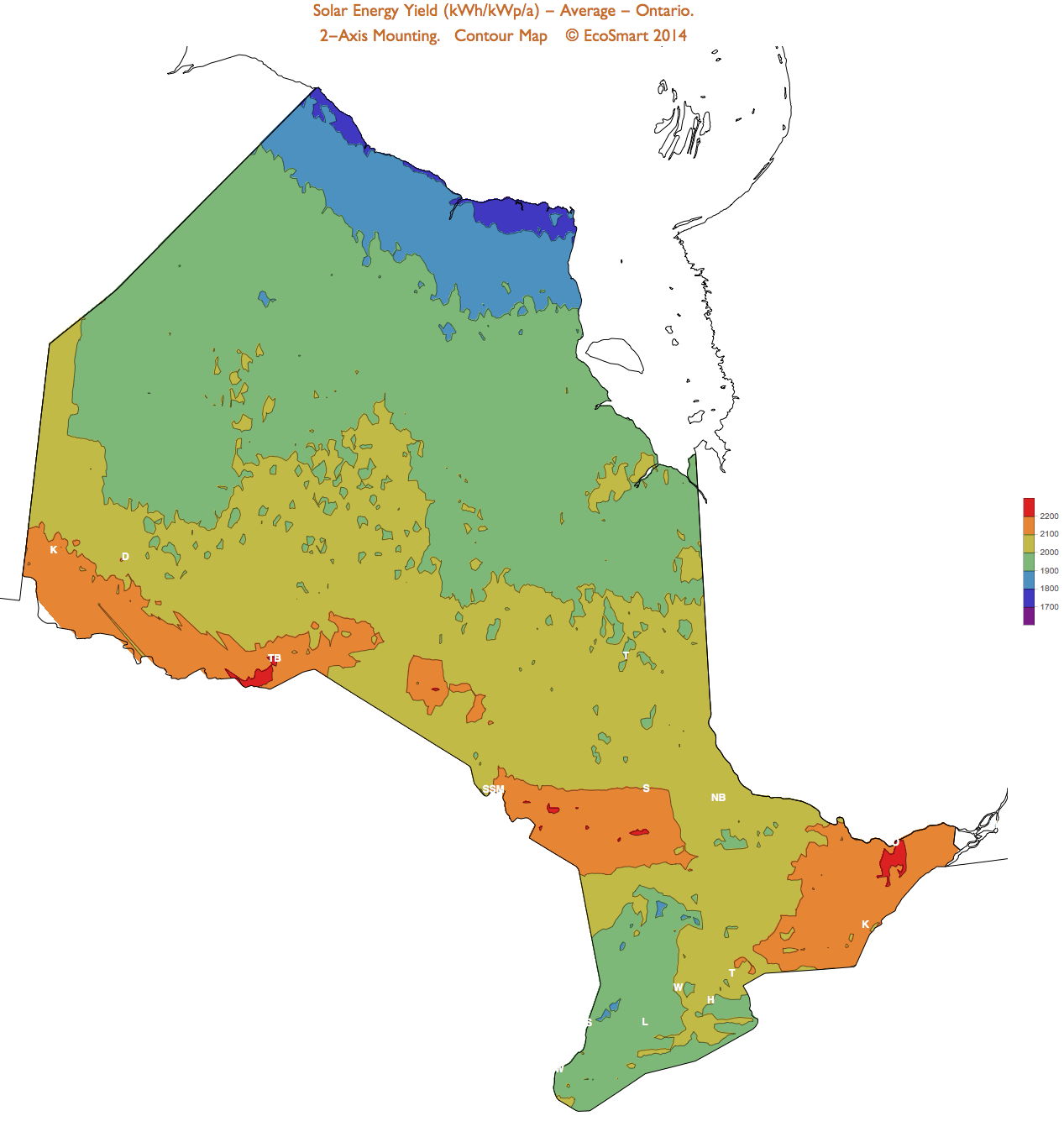 Solar Energy Maps of Canada – EcoSmart Sun