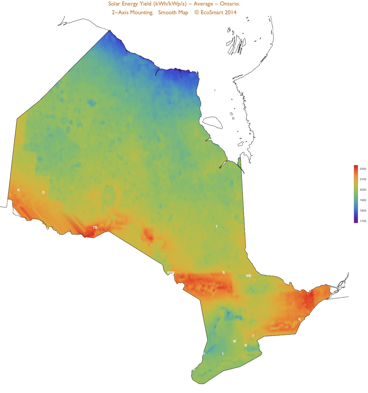 Solar Energy Maps of Canada – EcoSmart Sun