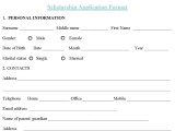 Scholarship Application Format Editable Pdf Forms