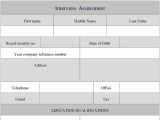 Interview Assessment Form Editable Pdf Forms