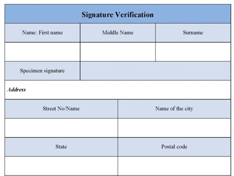 Signature Verification Form | Editable PDF Forms