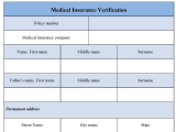 Medical Insurance Verification Form Editable Pdf Forms