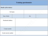 Fillable Training Questionnaire Form Pdf Editable Pdf Forms