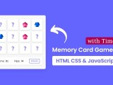 Memory Cards Game With Timer In Html5 Css3 Javascript