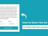 How To Save Text As File Using Html5 Css3 Javascript
