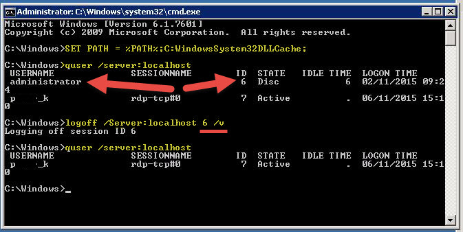 Using Command Prompt To Log Off Terminal Remote User Vdm30in30