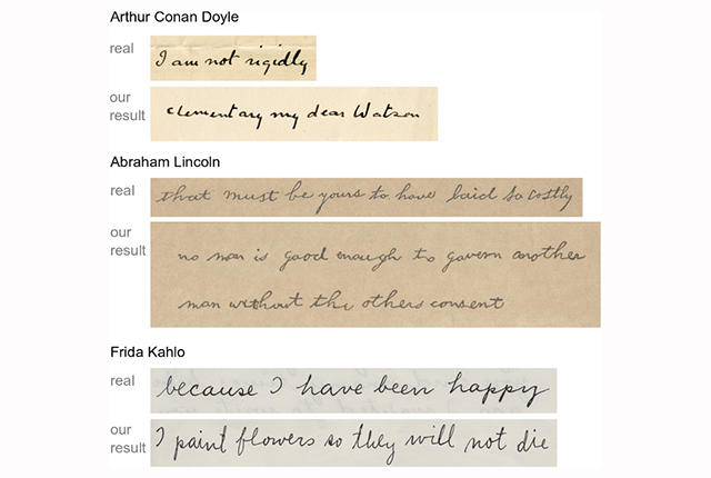 A computer can replicate individual handwriting with impressive ...