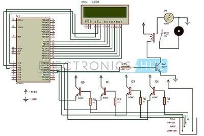 Automatic Water Level Controller Circuit Diagram Using 8051 In Proteus