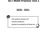 Act Math Practice Test Printable