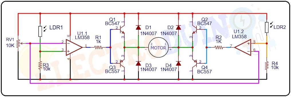 Solar Tracker Circuit Diagram