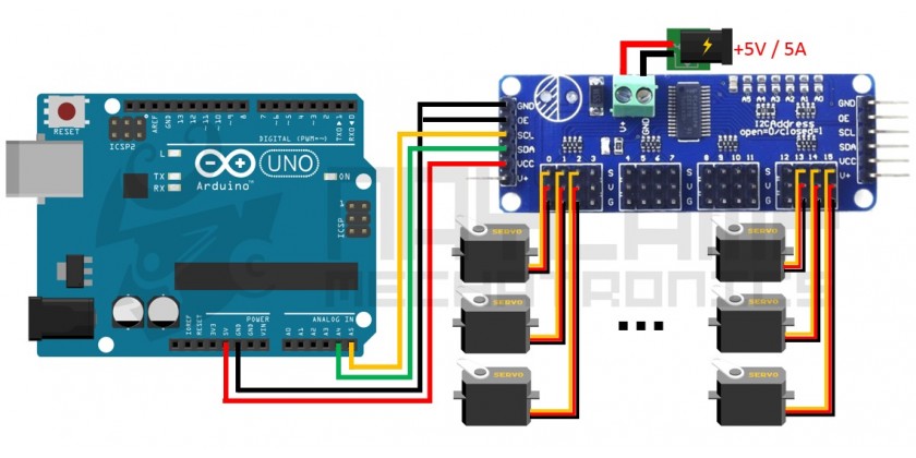 Tutorial Módulo Controlador de servos PCA9685 con Arduino - Electrogeek