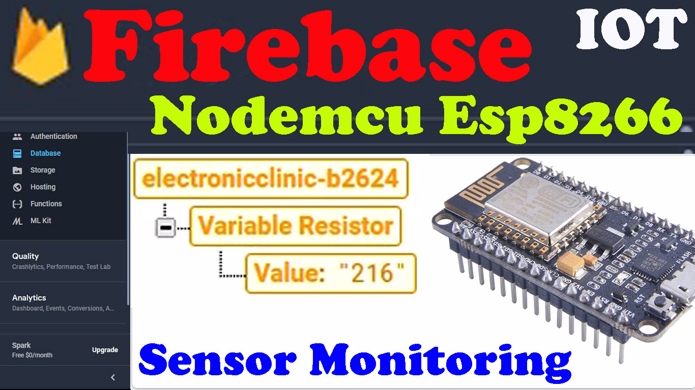 Nodemcu firebase database Tutorial "iot based Project"