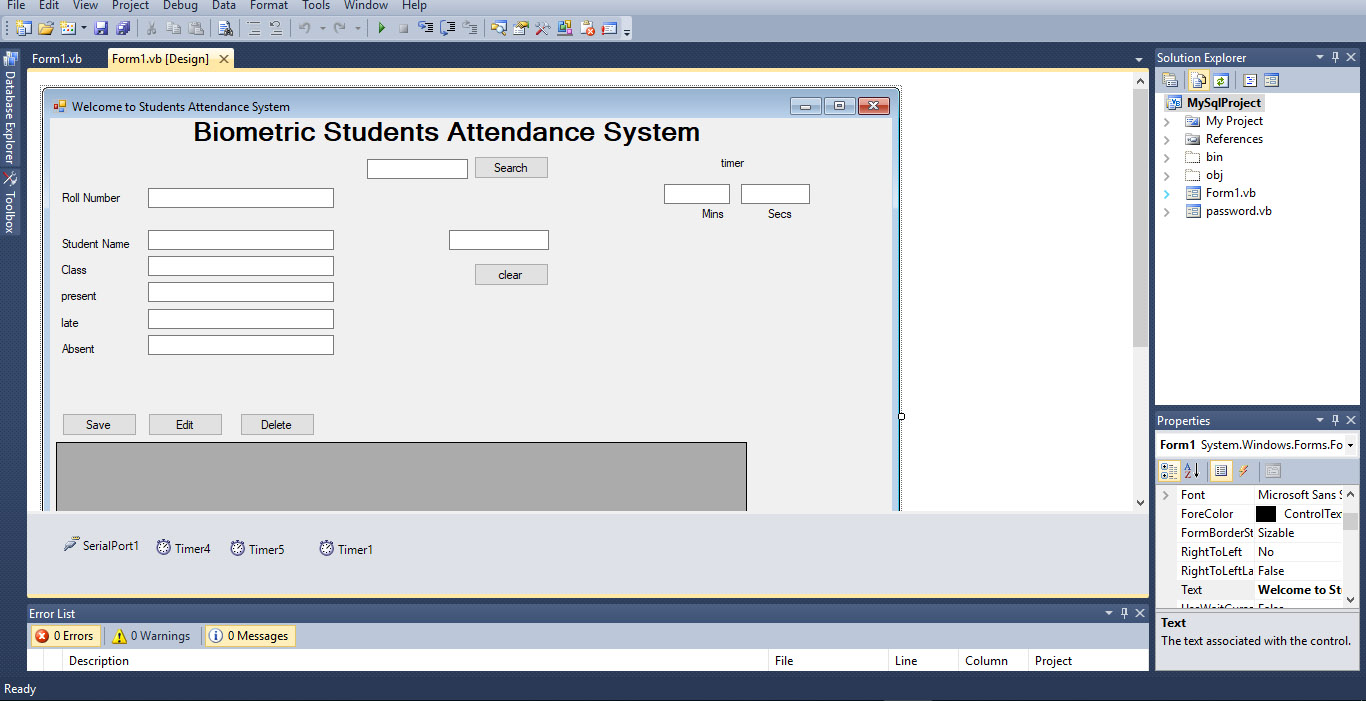 Biometric Student Attendance System with Database using VB.net Arduino