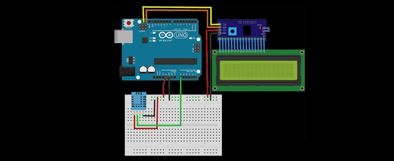 Mini Weather Station using DHT11 and LCD 16x2 interfaced with Arduino - Electronics Simplified
