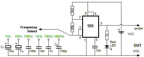 Square Wave Generator Circuit Using 555