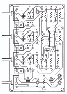 Audio Mixer Circuit Diagram With Pcb Layout