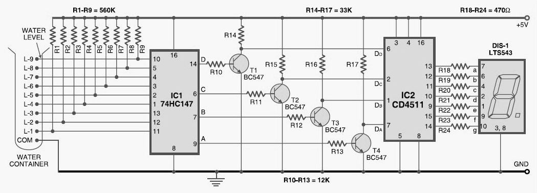 Water Level Indicator Circuit Diagram And Components