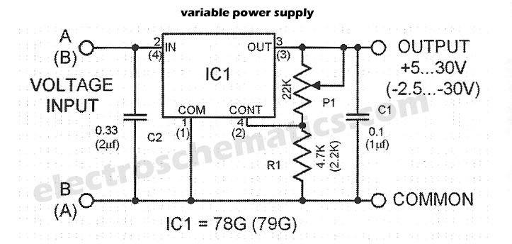 Variable Dc Regulated Power Supply Circuit Diagram