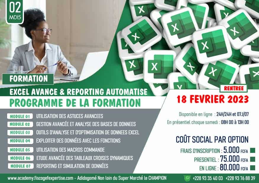 FORMATION EXCEL AVANCE & REPORTING AUTOMATISE | EmploiTogo.INFO