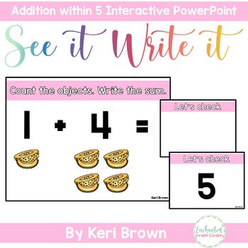 Addition within 5 - See it. Write it. Interactive PowerPoint ...