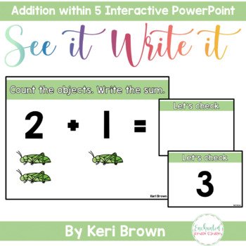 Addition within 5 - See it. Write it. Interactive PowerPoint ...