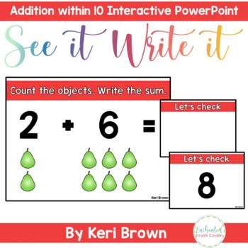 Addition within 10 - See it. Write it. Interactive PowerPoint ...