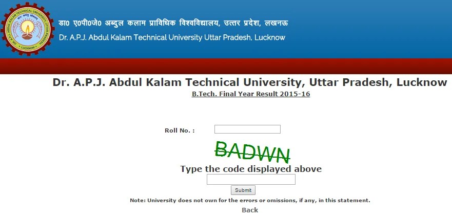 AKTU B Tech Final Year 4th Year Result Declared 2016 aktu ac in aktu-b-tech-final-year-4th-year-result-declared-2016-aktu-ac-in