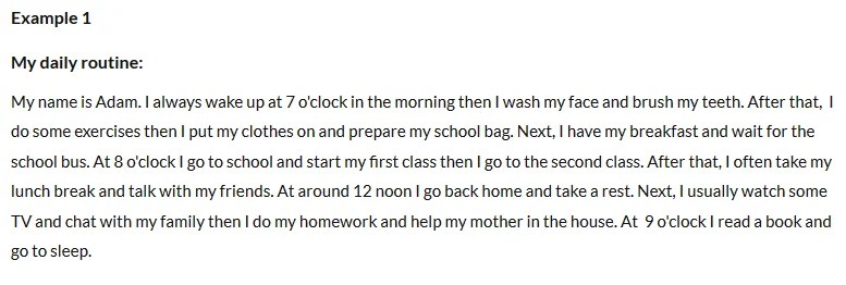 Write Ten Sentences Daily Routine in English. 10 Lines Morning Routine