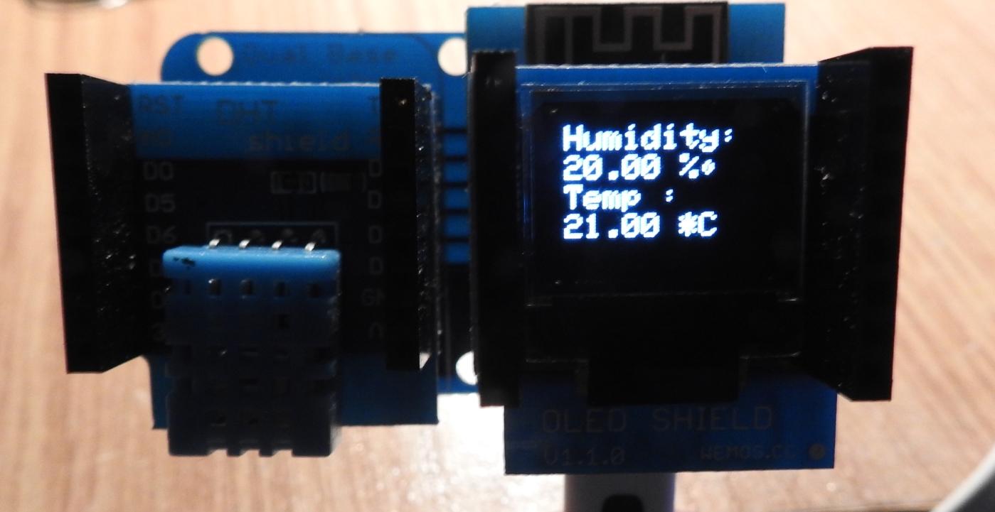 Wemos and DHT11 readings on an OLED display simple project - esp8266 learning