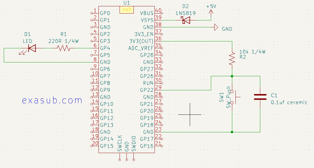 Interfacing an external +5V power supply with Raspberry Pi Pico – EXASUB