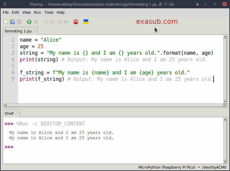 String manipulation in MicroPython on Raspberry Pi Pico – EXASUB
