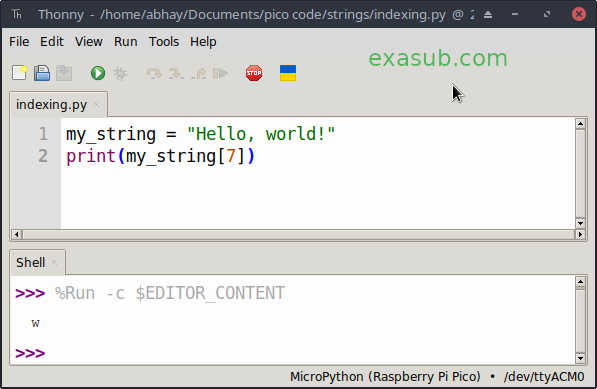 Introduction To Strings In Micropython On Raspberry Pi Pico Exasub